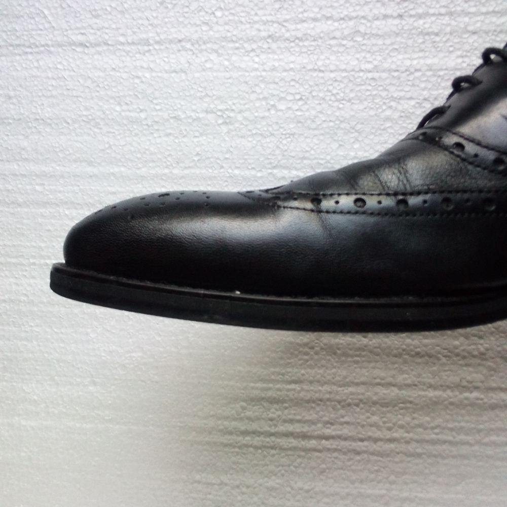 Johnston And Murphy Tyndall Black Leather Wingtips Ox… - Gem